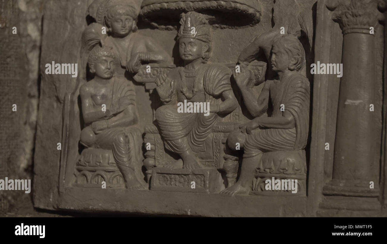 Bas-relief and sculpture details in stone. Ancient plaster bas-reliefs ...