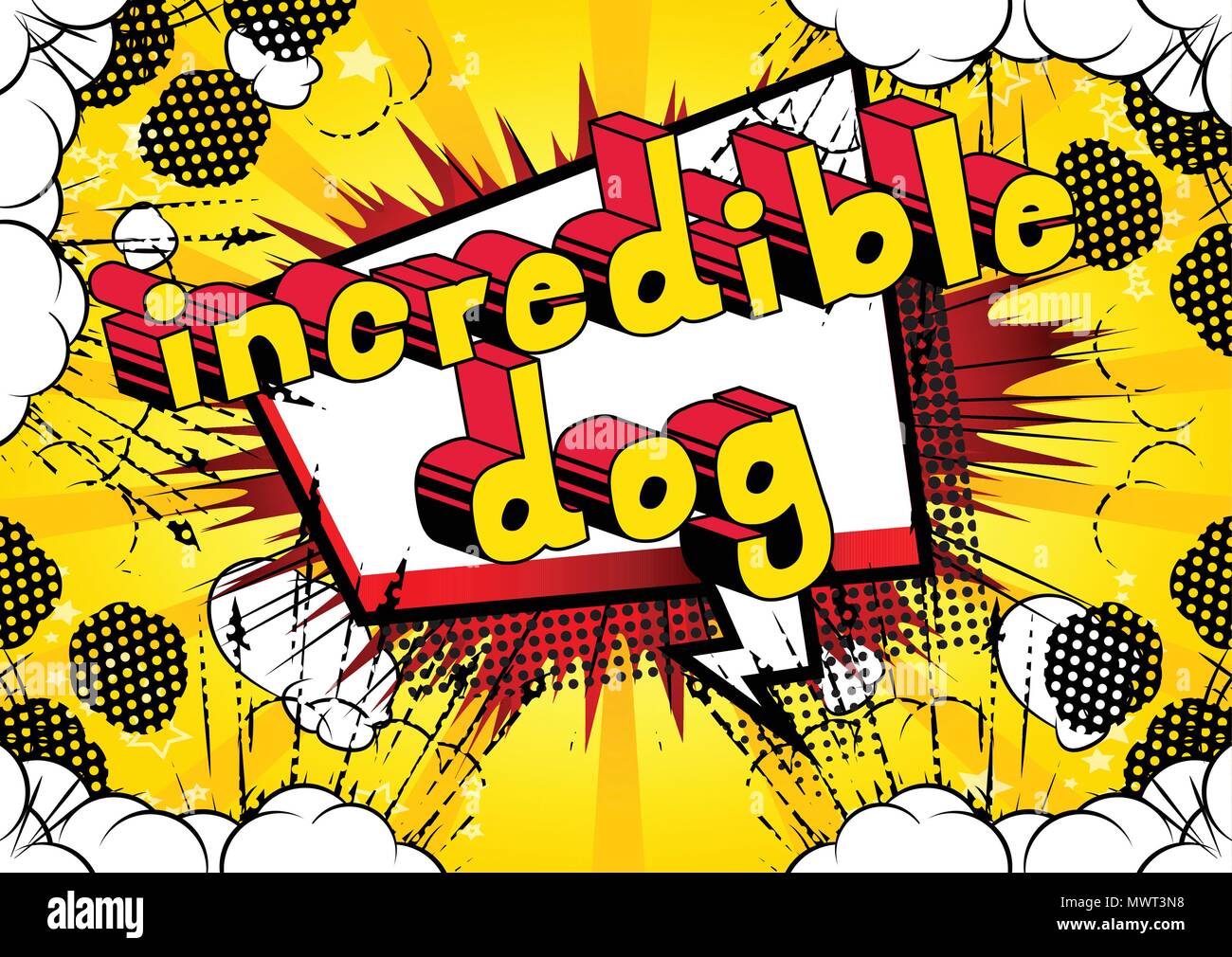 Incredible Dog - Comic book word on abstract background Stock Vector ...