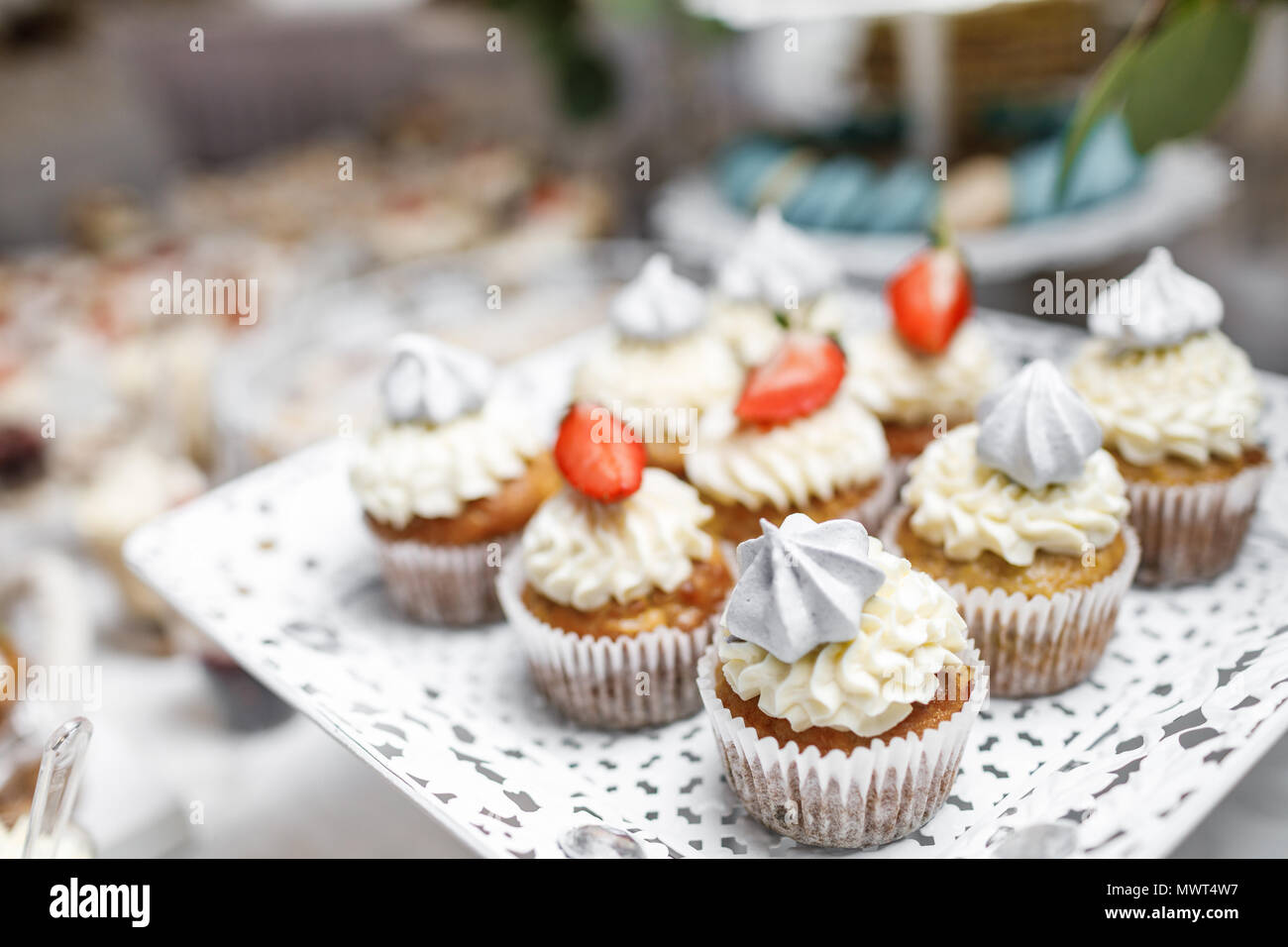 Beautiful cupcakes on wedding candy hi-res stock photography and images ...