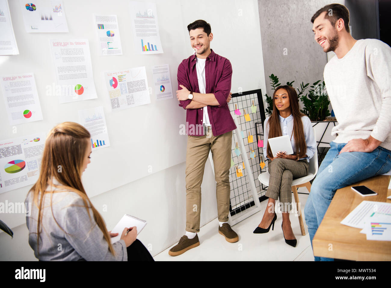 marketing manager on business meeting with multiethnic colleagues Stock ...
