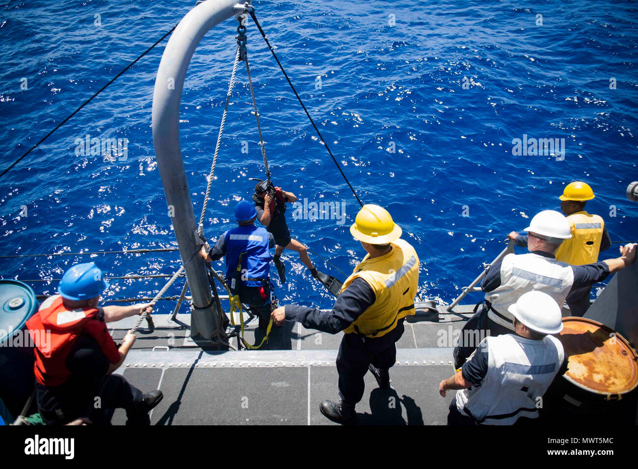 SEA (April 27, 2017) - Sailors assigned to the Cyclone-class patrol ...