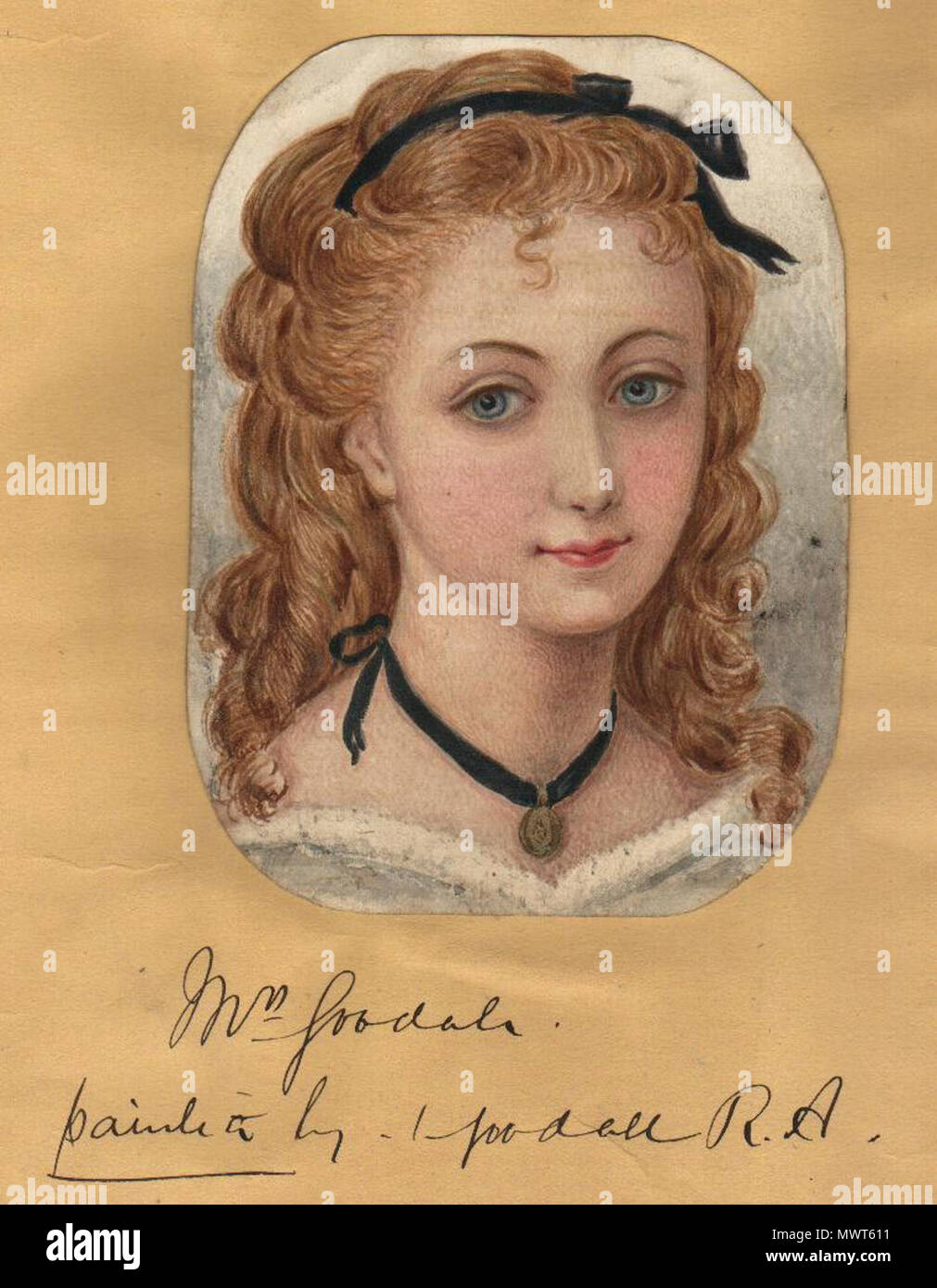 . English: Portrait of Miss Goodall . 19th century. Likely to be ...