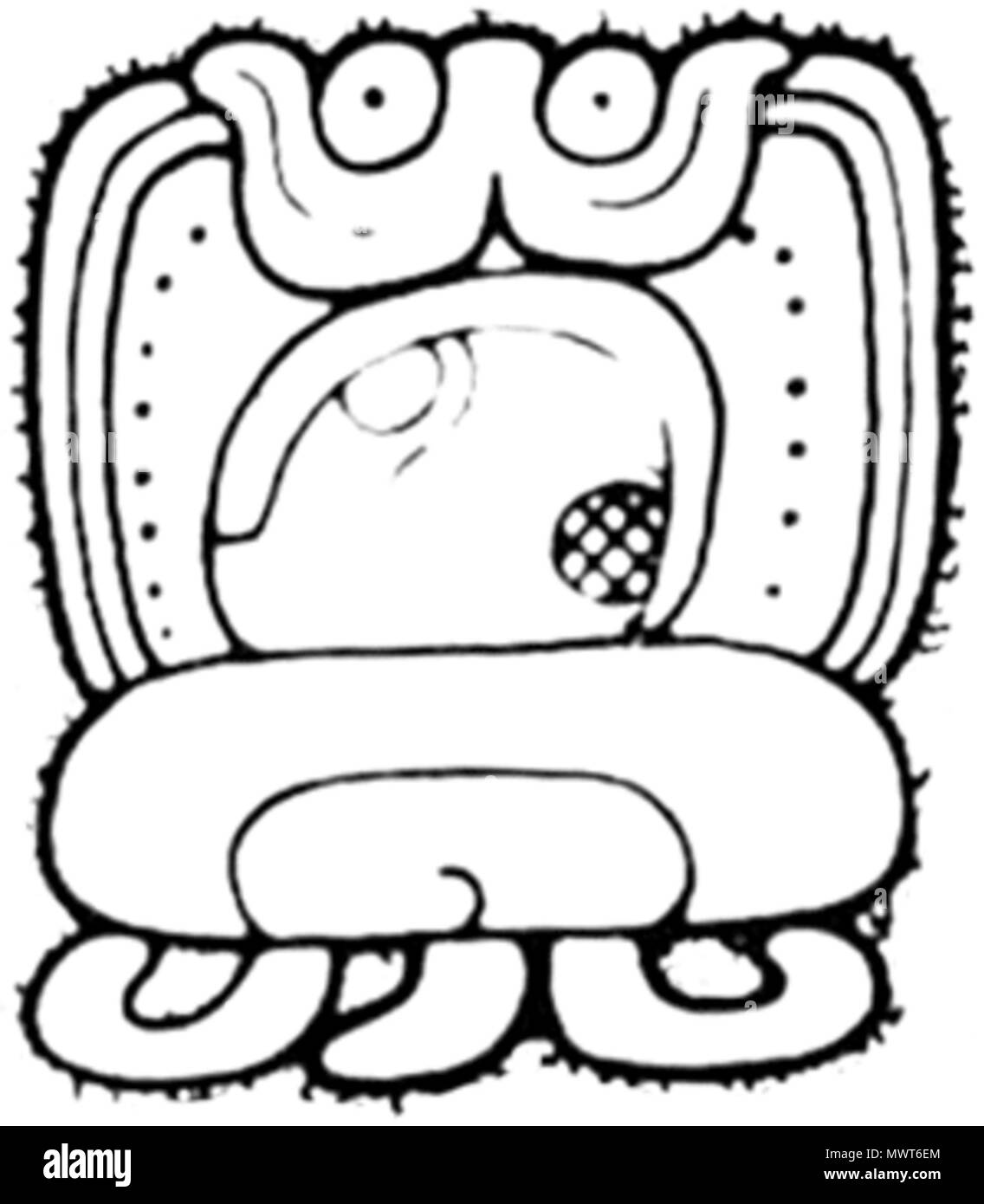 English: Example of the Maya 'star war' glyph from the Tortuguero ...
