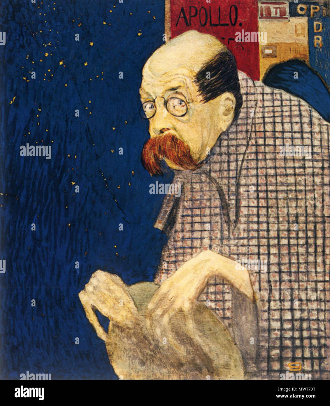 . English: Portrait of austrian writer Peter Altenberg . 1909. Gustav ...