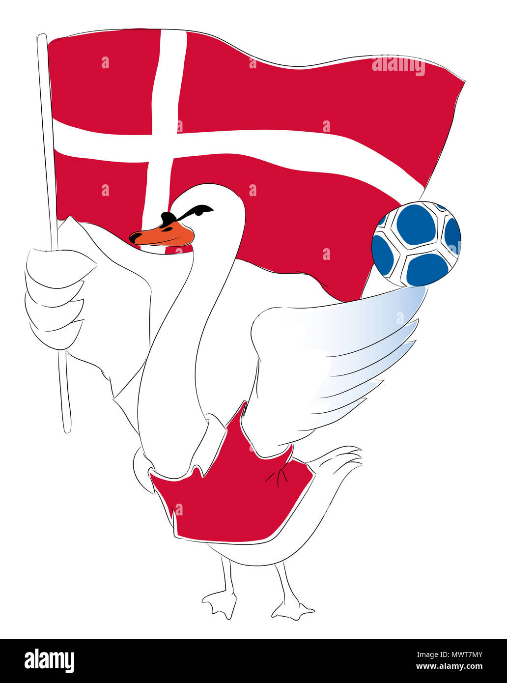 Soccer Mascot for Denmark. Denmark swan mascot for football tournaments ...