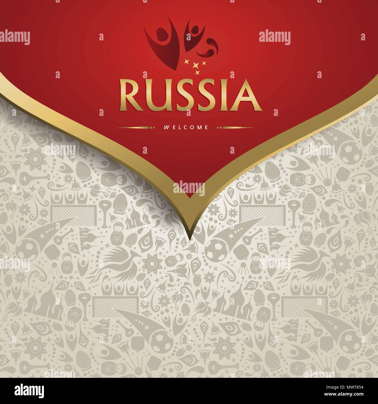 Welcome to Russia symbol texture background with gold decoration ...