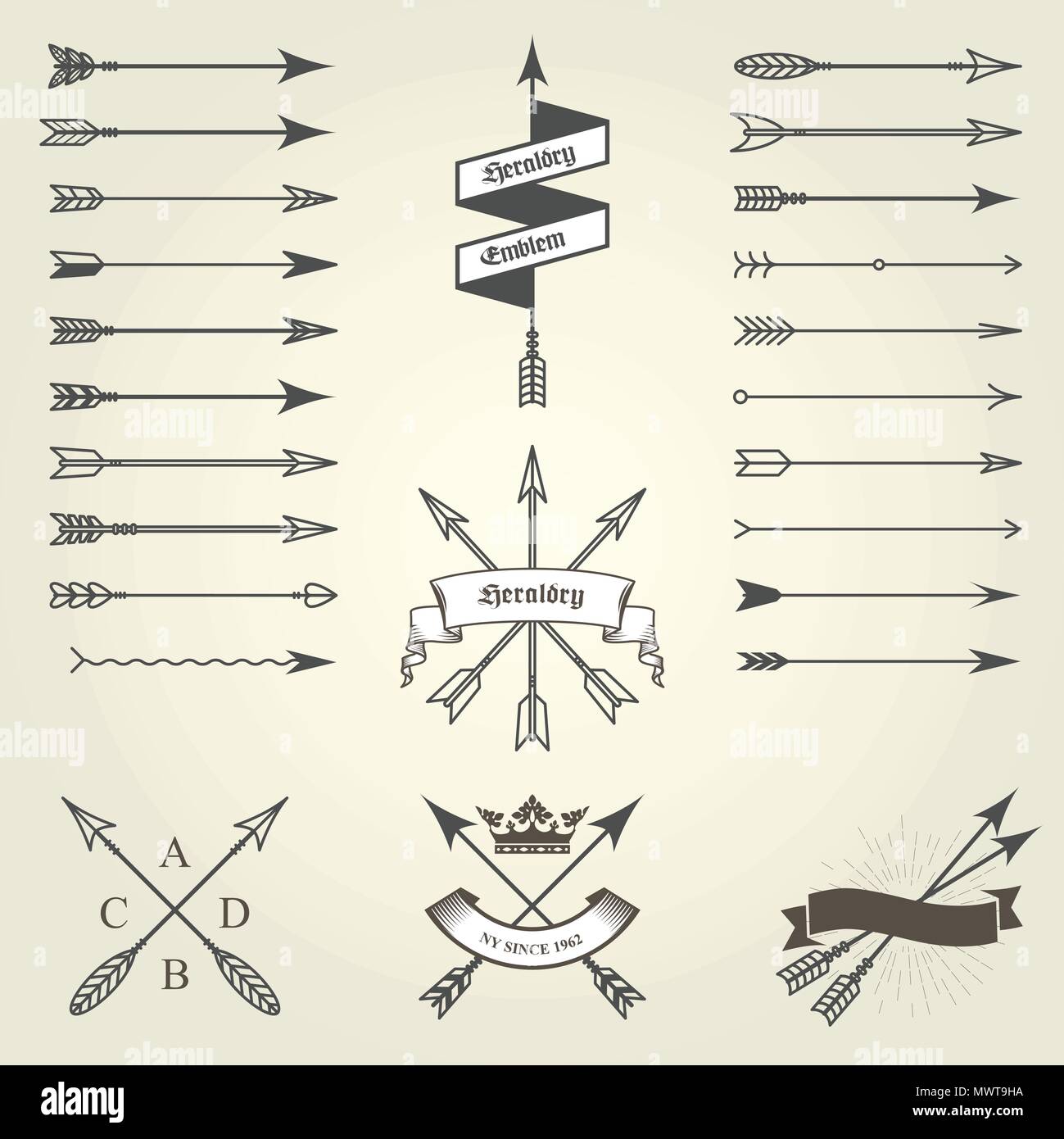 Heraldry crown arrows hi-res stock photography and images - Alamy