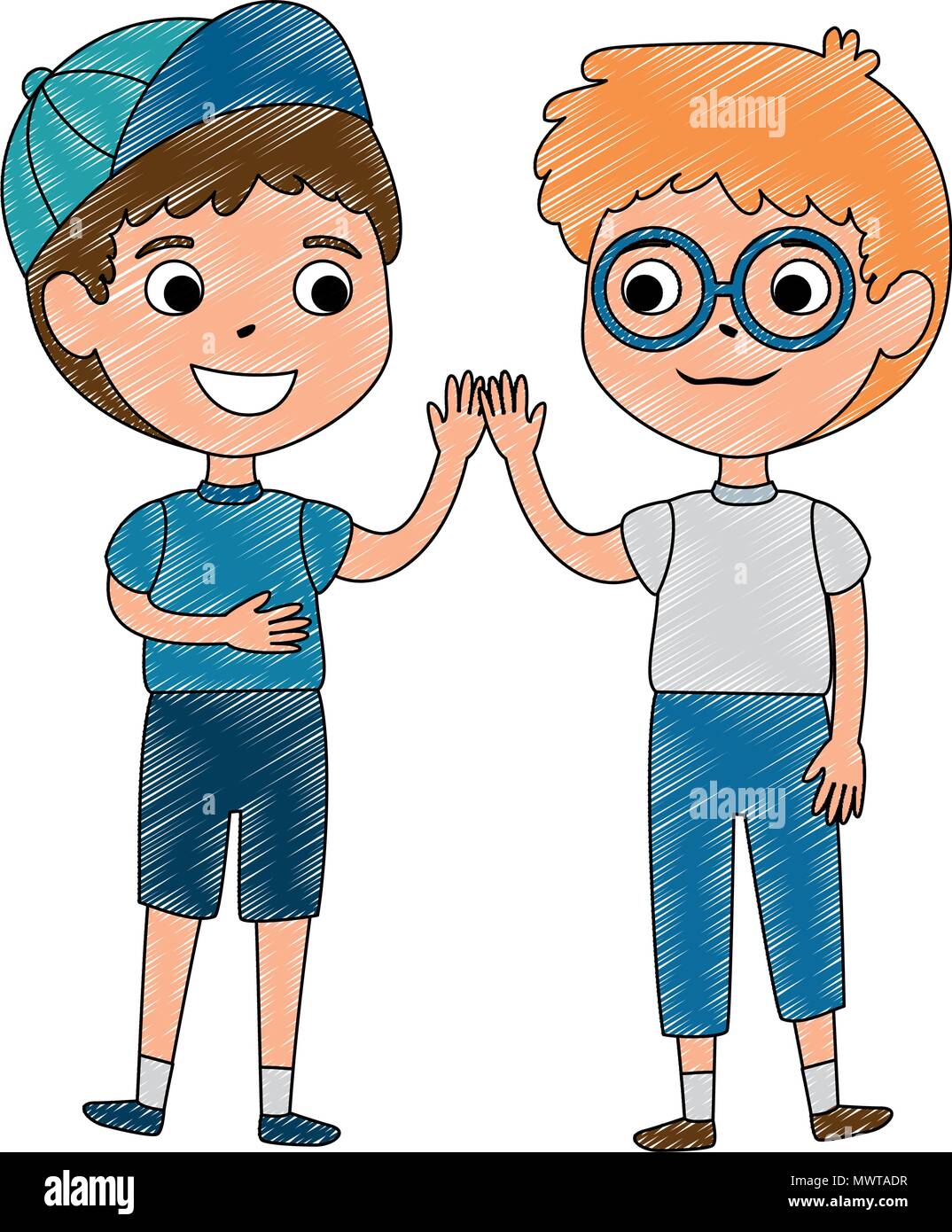 little boys friends characters vector illustration design Stock Vector ...