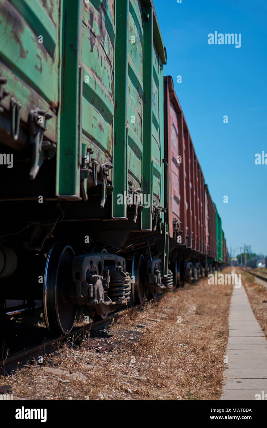freight train on the rails Stock Photo - Alamy