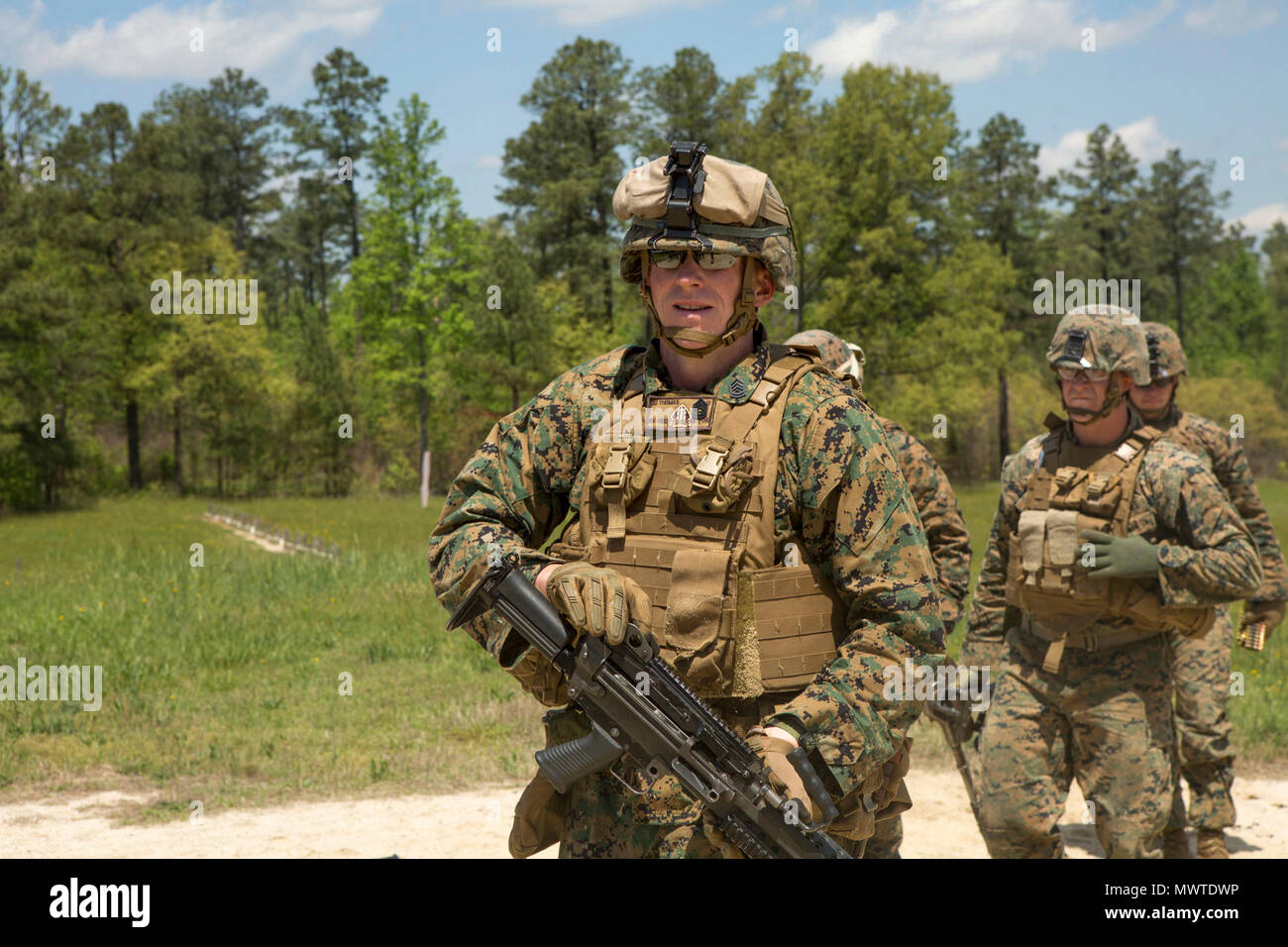 U.S. Marines with, 2nd Battalion 2nd Marine Regiment (2/2), conduct a ...