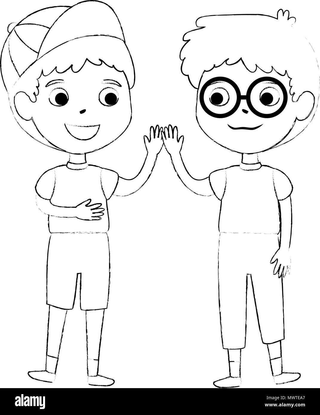 little boys friends characters vector illustration design Stock Vector ...