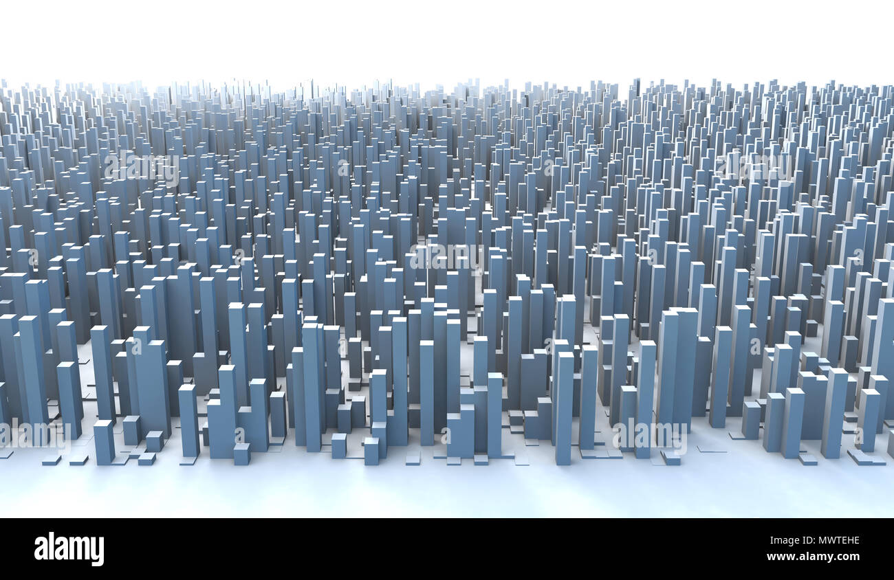Abstract City Skyline 3D Simple Blocks Buildings Stock Photo - Alamy