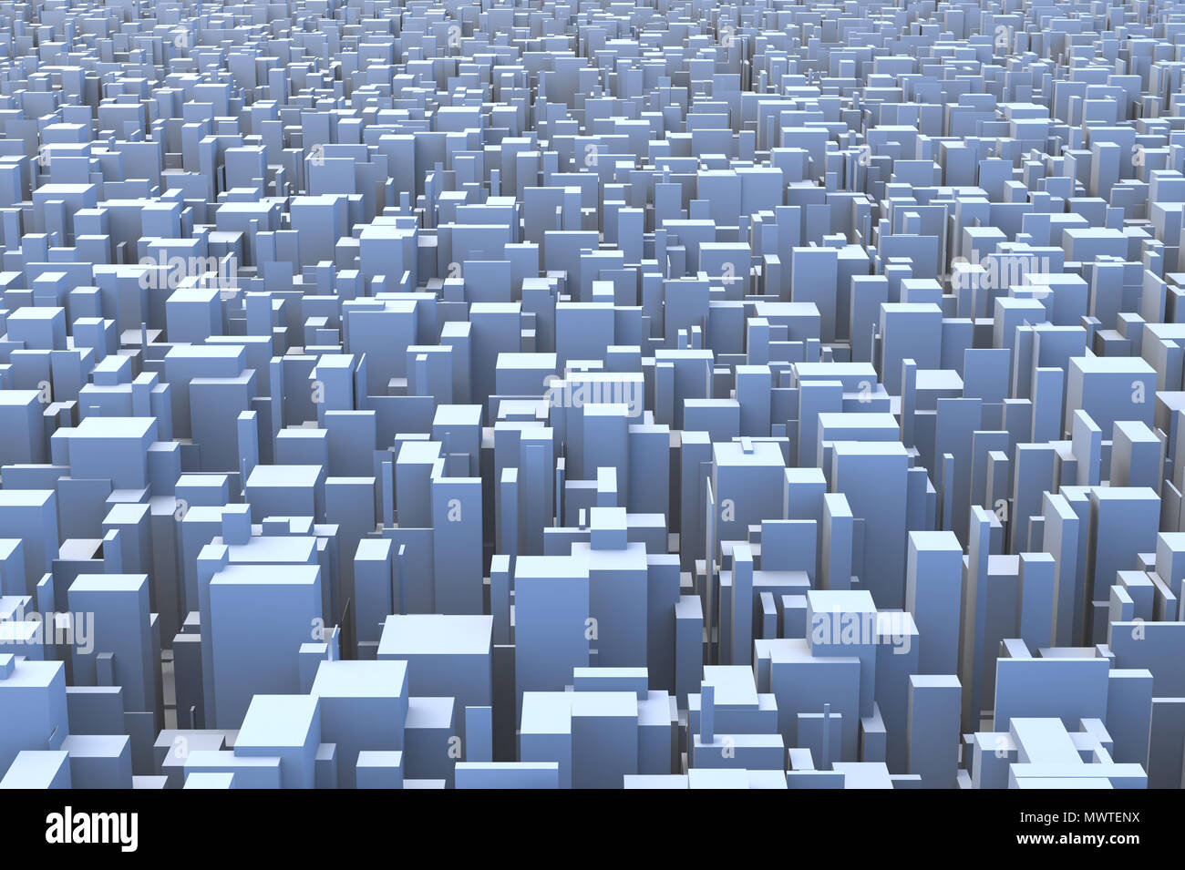 Abstract City Skyline 3D Simple Blocks Buildings Stock Photo - Alamy