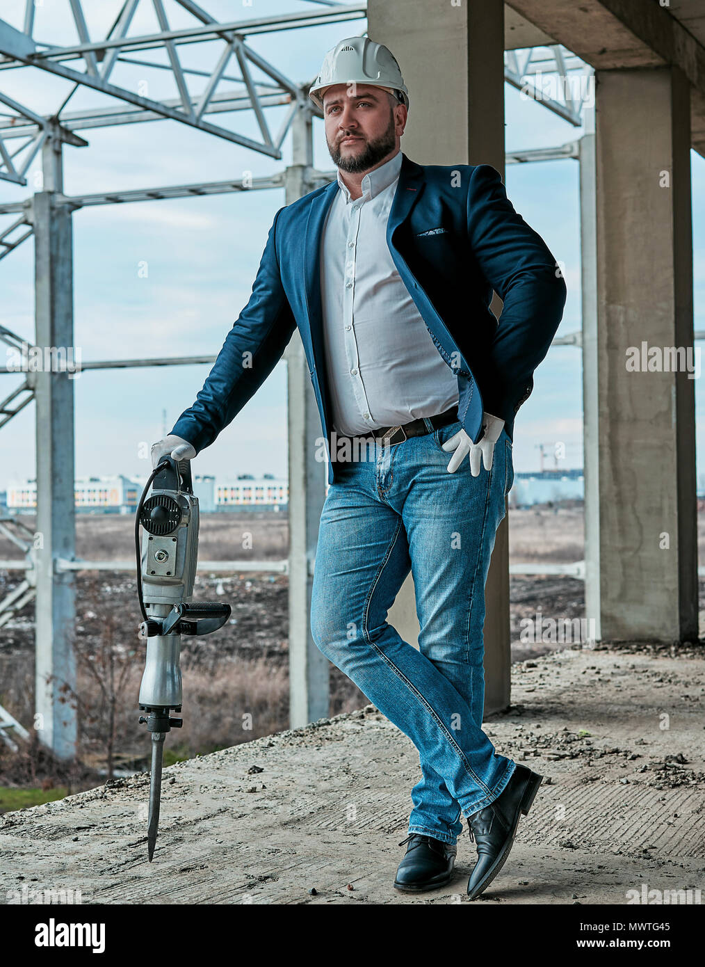 Construction manager in safety vest hi-res stock photography and images ...