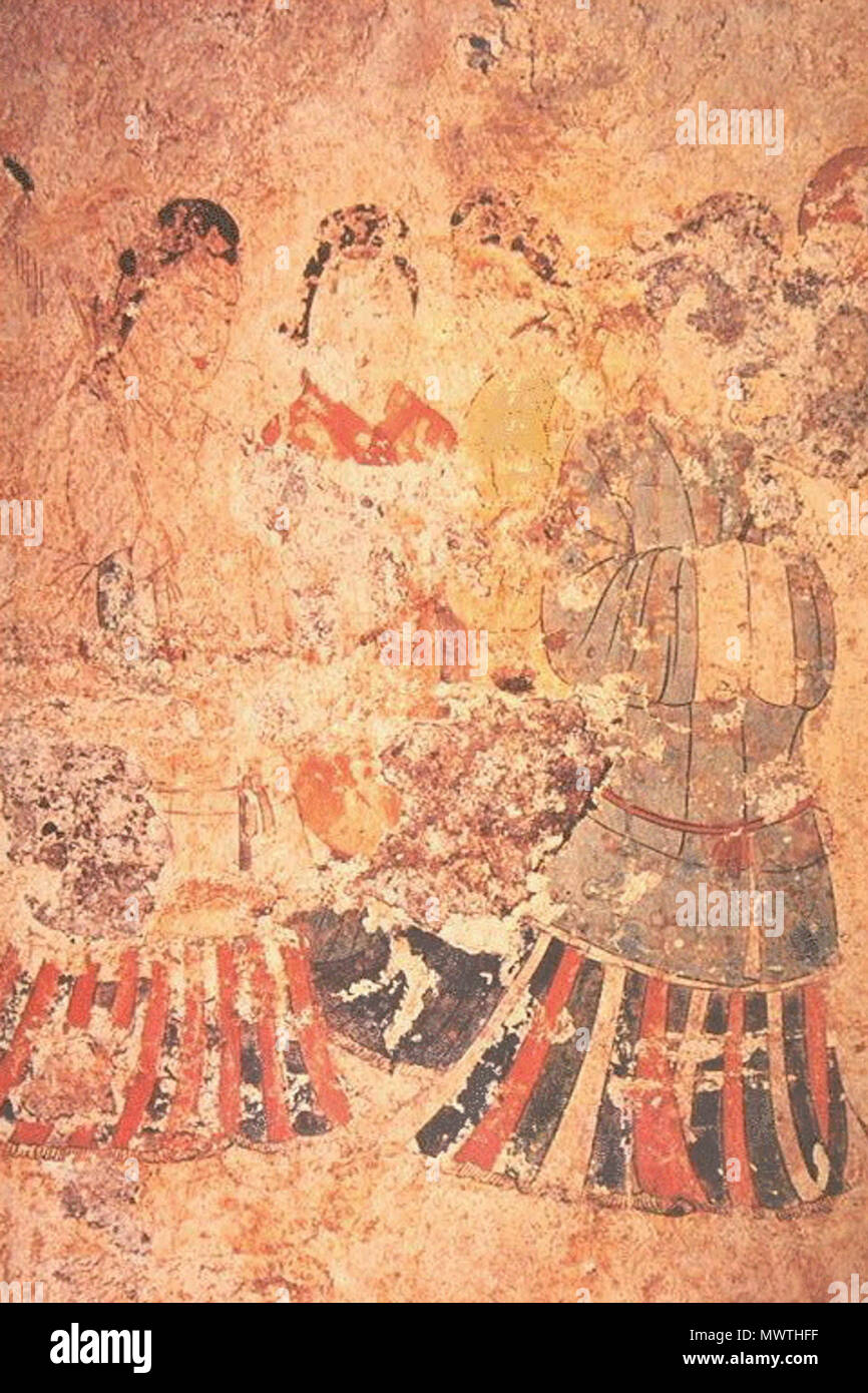 . Mural from Takamatsuzuka Tomb, Asuka period . c.7th century. Unknown ...