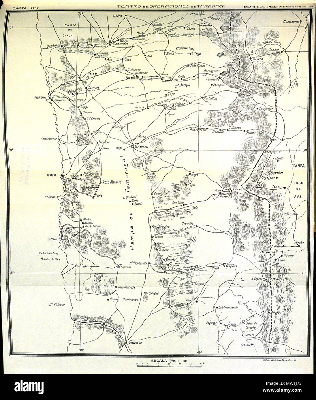. English: Map of Tarapaca, . 1901. Wilhelm Eckdahl 588 Tarapaca ...