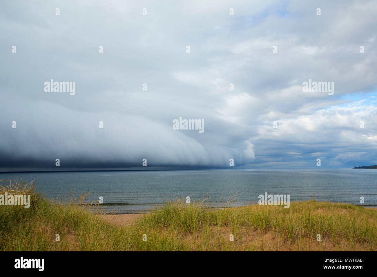 Storm cloud over Au Train Bay, Hiawatha National Forest, Michigan Stock ...