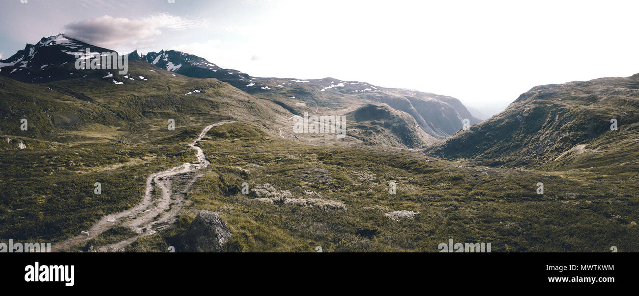 Mountains in Norway with walking and hiking path Stock Photo - Alamy