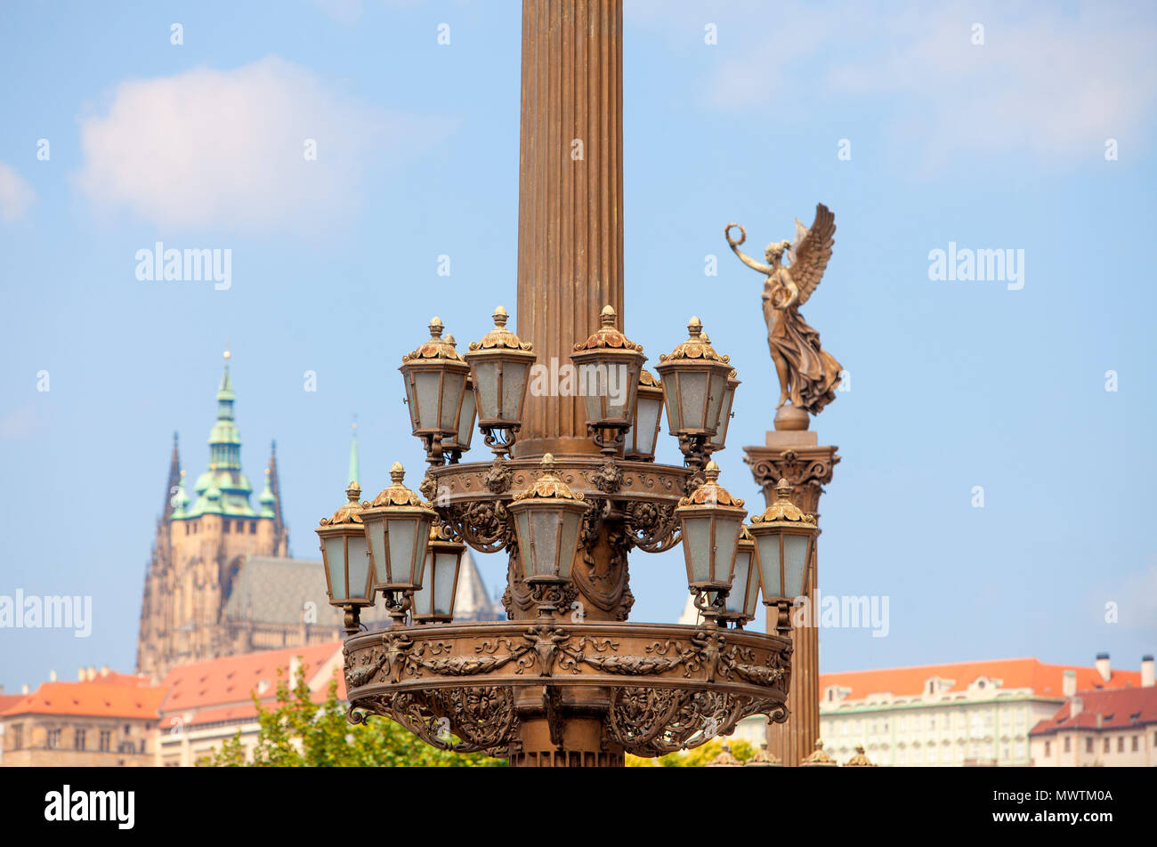 Prague, Old Town - Golden Muse Column Rudolfinum Concert Hall Stock ...