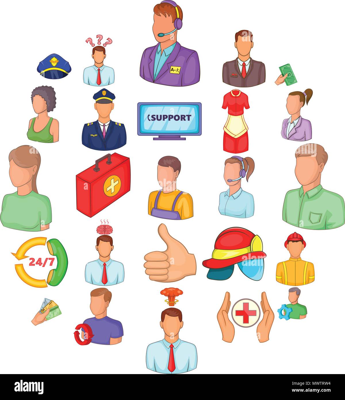 Human icons set, cartoon style Stock Vector Image & Art - Alamy