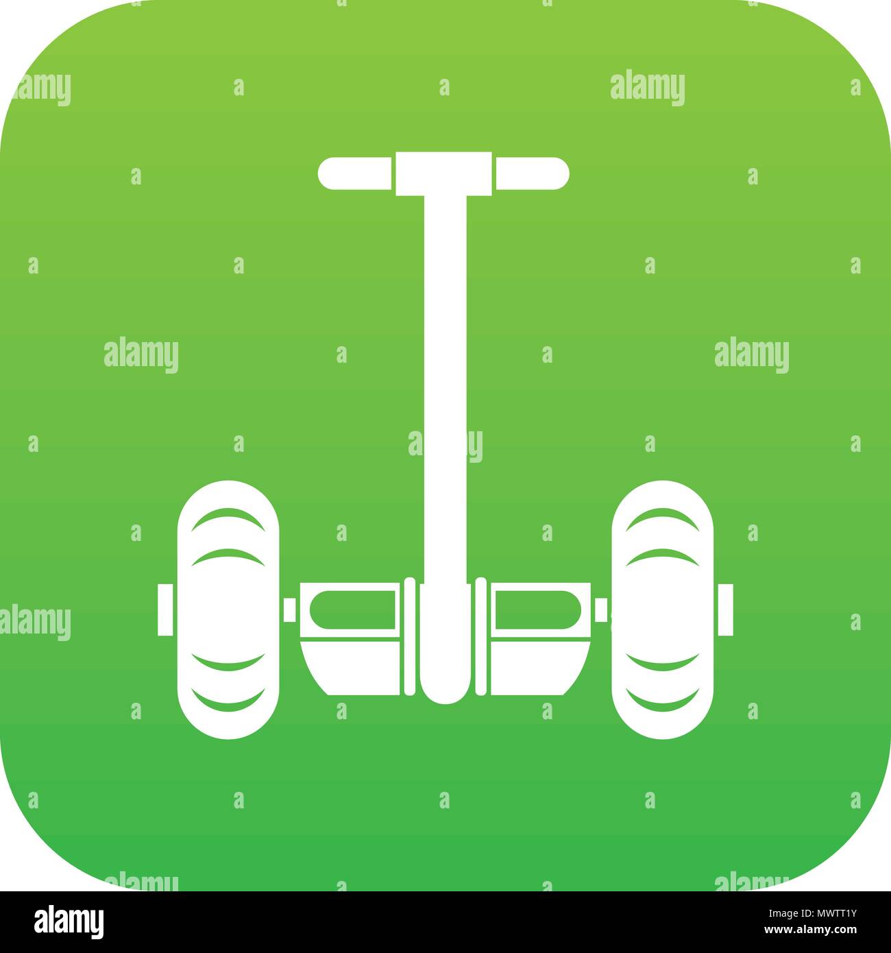 Two wheeled battery powered vehicle icon digital green Stock Vector ...