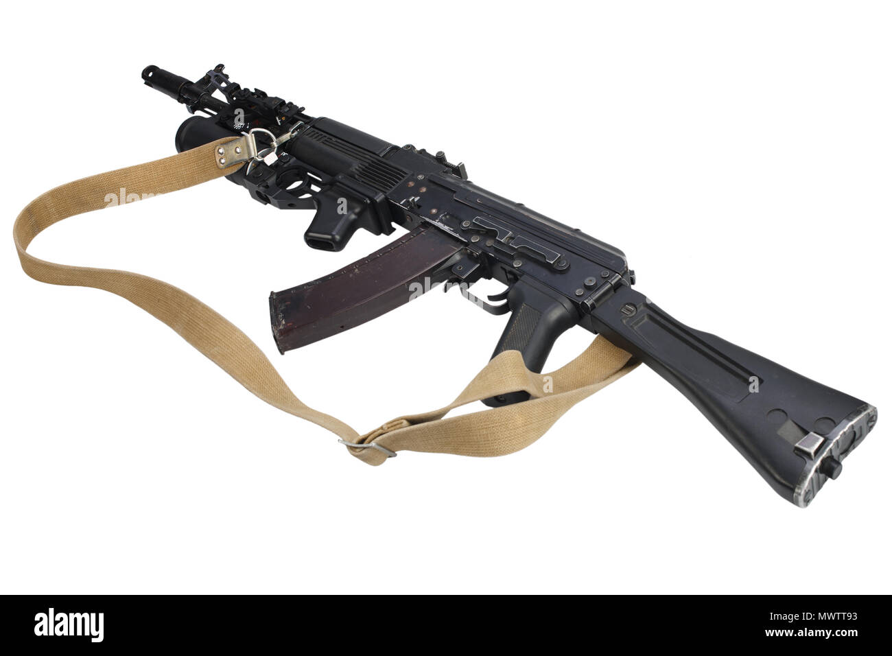 modern kalashnikov AK 74M assault rifle with underbarrel grenade ...