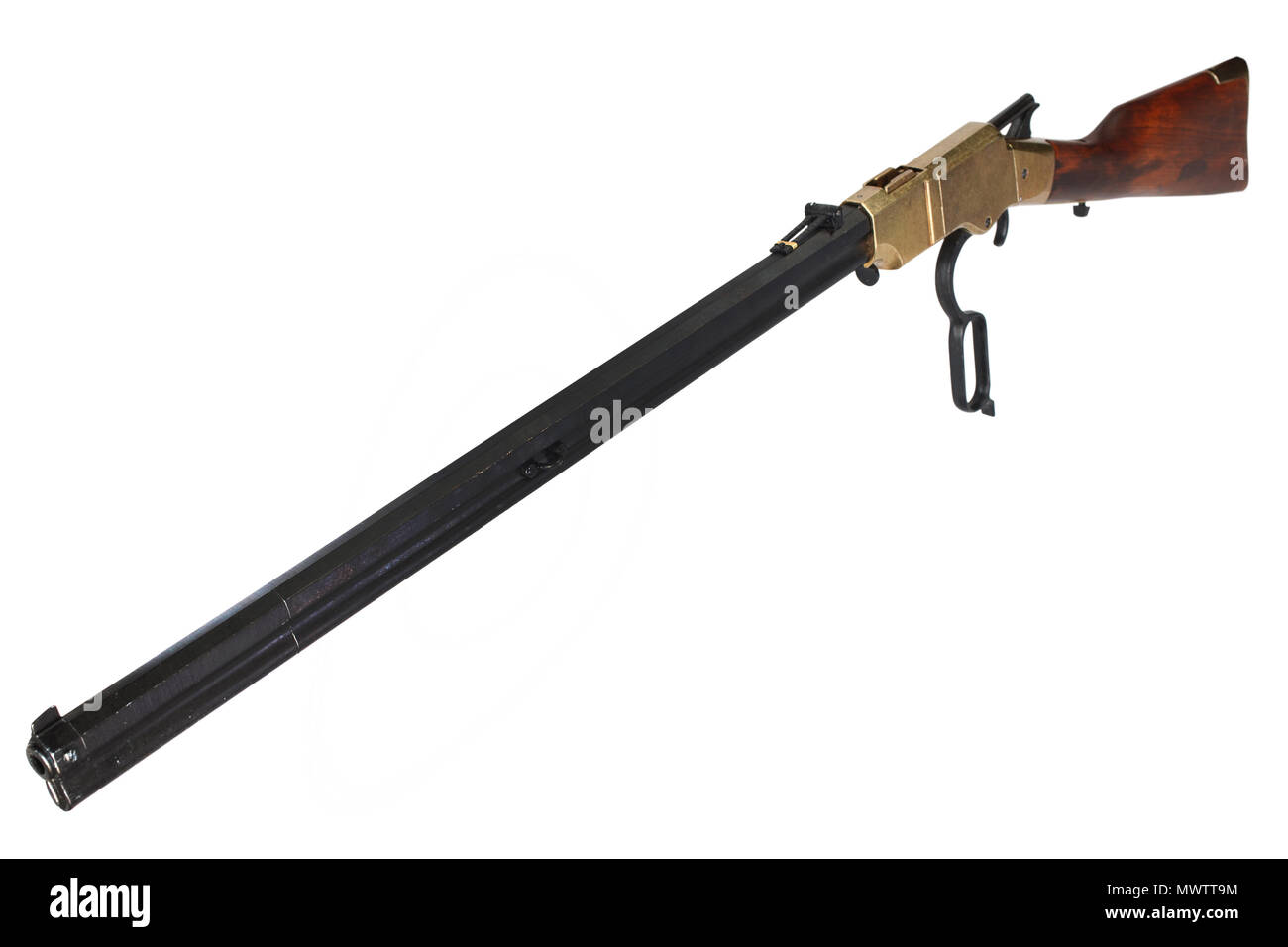 Wild west period Lever-Action Rifle isolated on white Stock Photo - Alamy