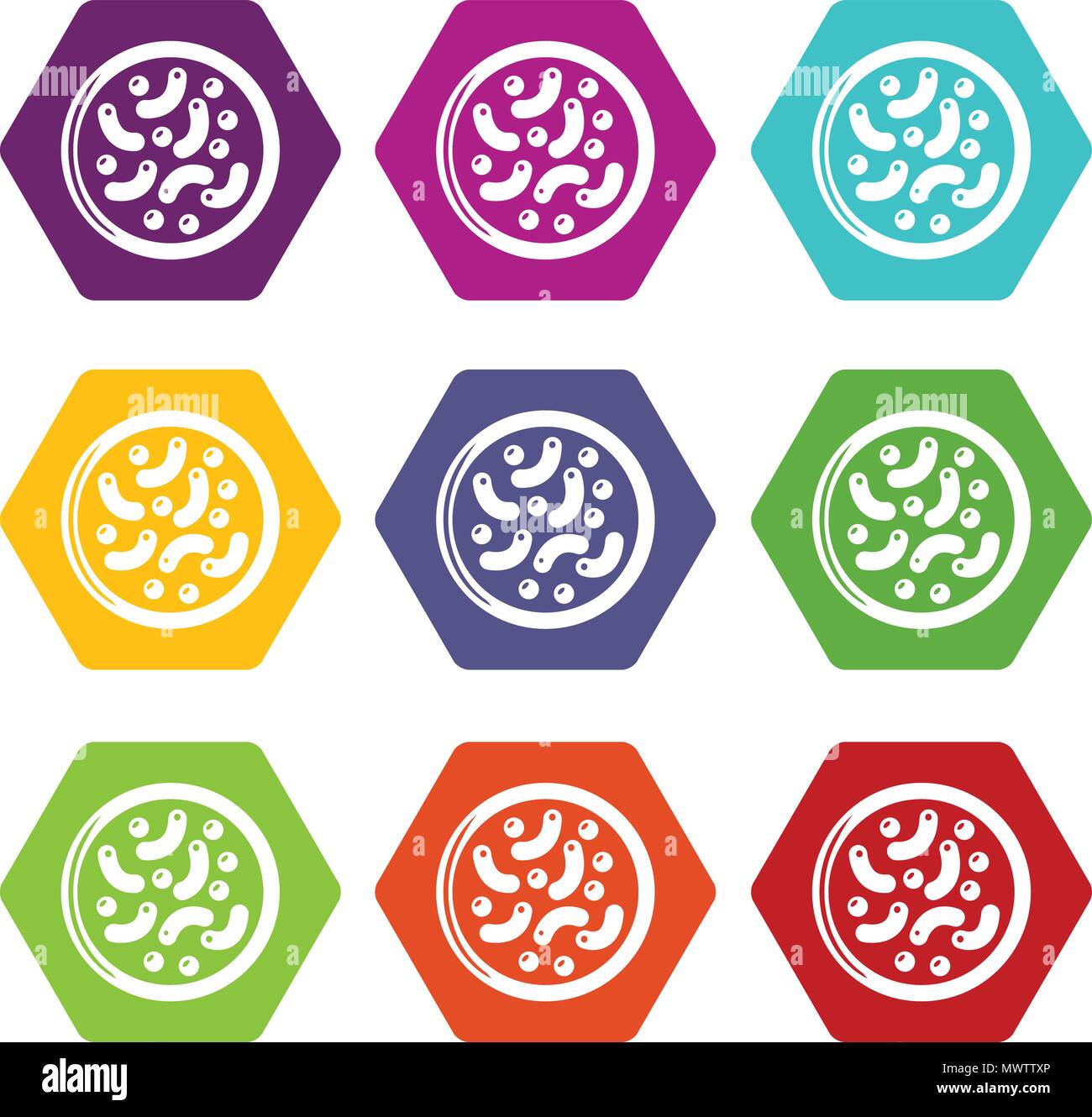 Microscopic bacteria icons set 9 vector Stock Vector Image & Art - Alamy