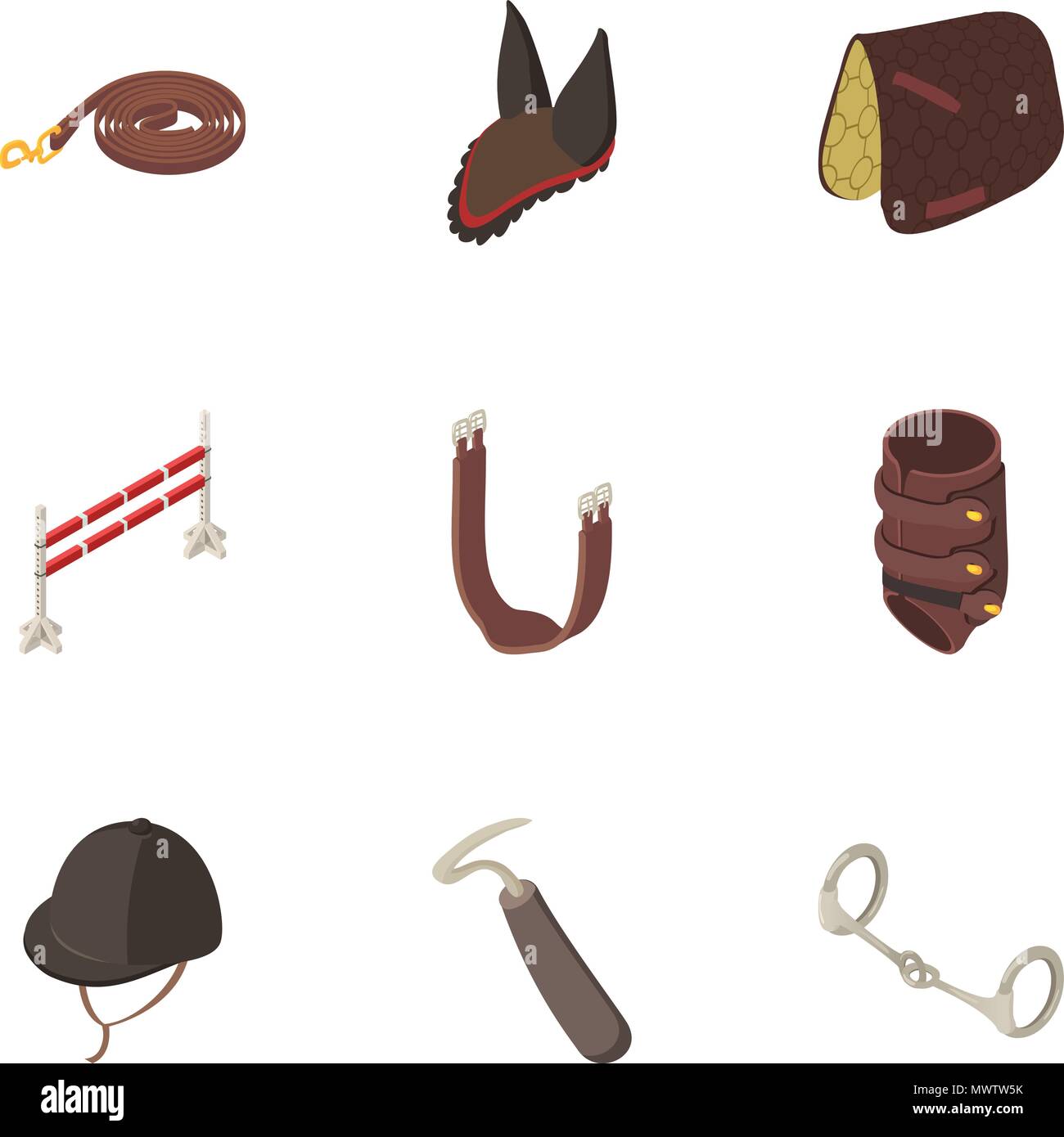 Stable icons set, isometric style Stock Vector Image & Art - Alamy