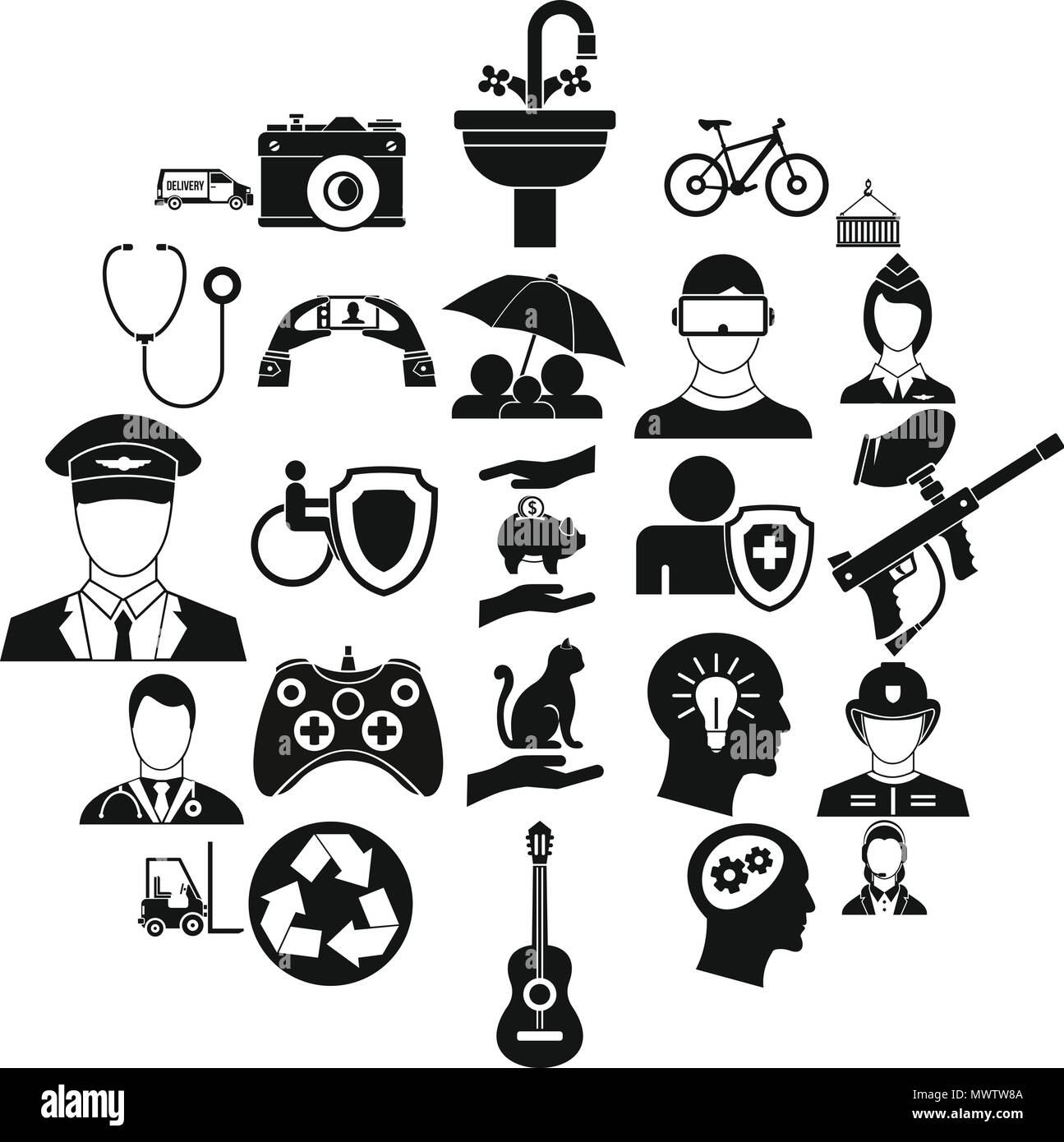 Personnel department icons set, simple style Stock Vector Image & Art ...