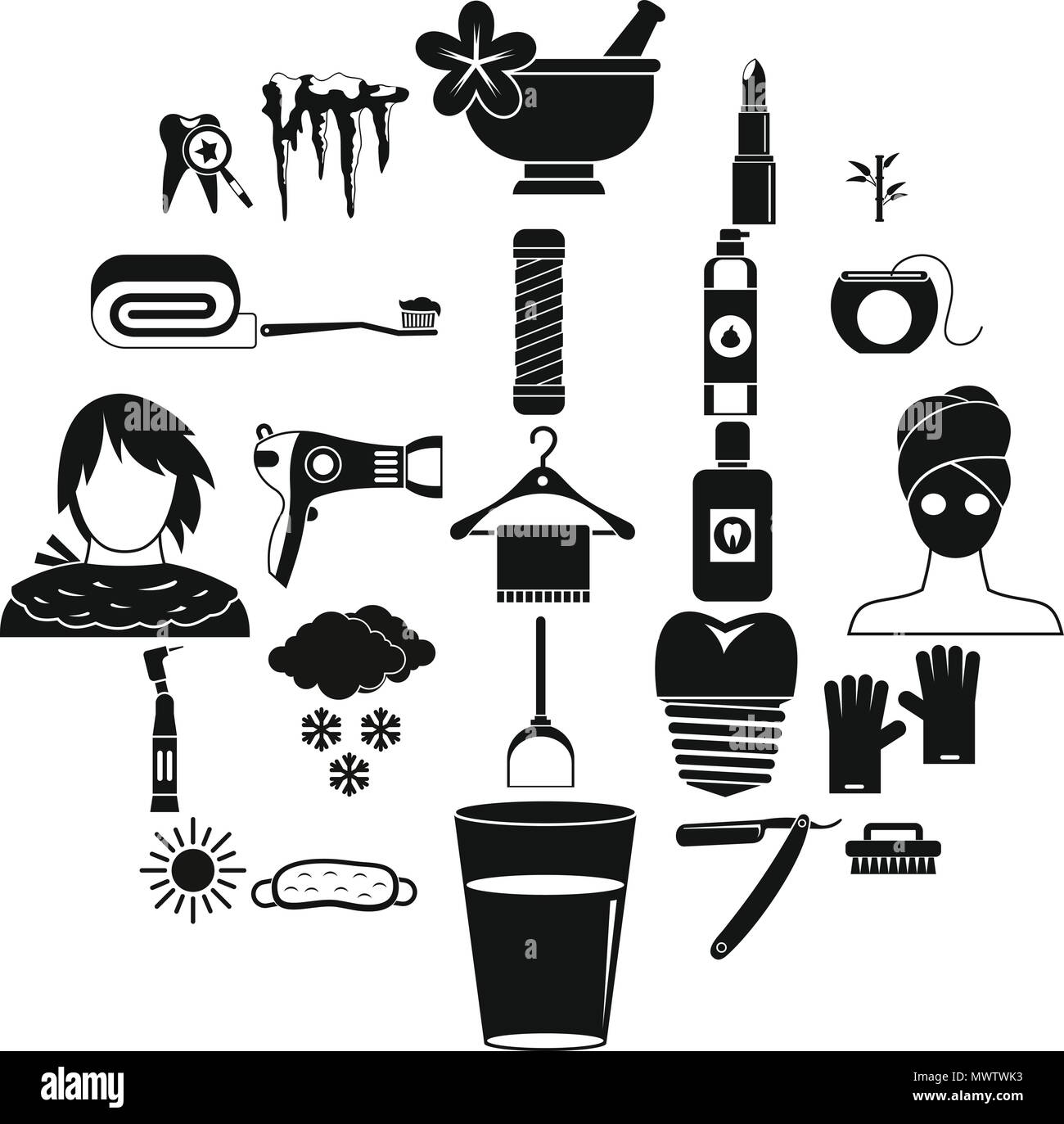 Clean icons set, simple style Stock Vector Image & Art - Alamy