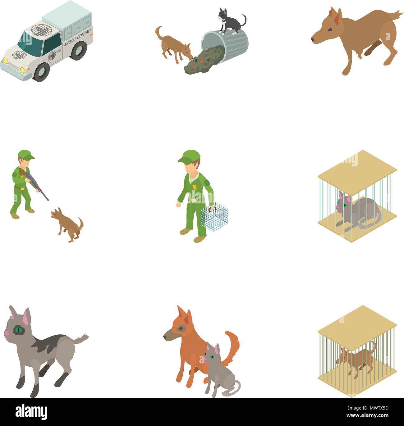 Animal protection icons set, isometric style Stock Vector Image & Art ...