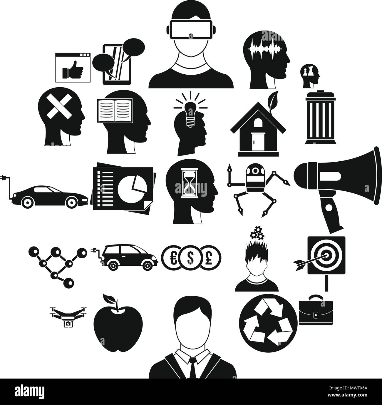 Think icons set, simple style Stock Vector Image & Art - Alamy