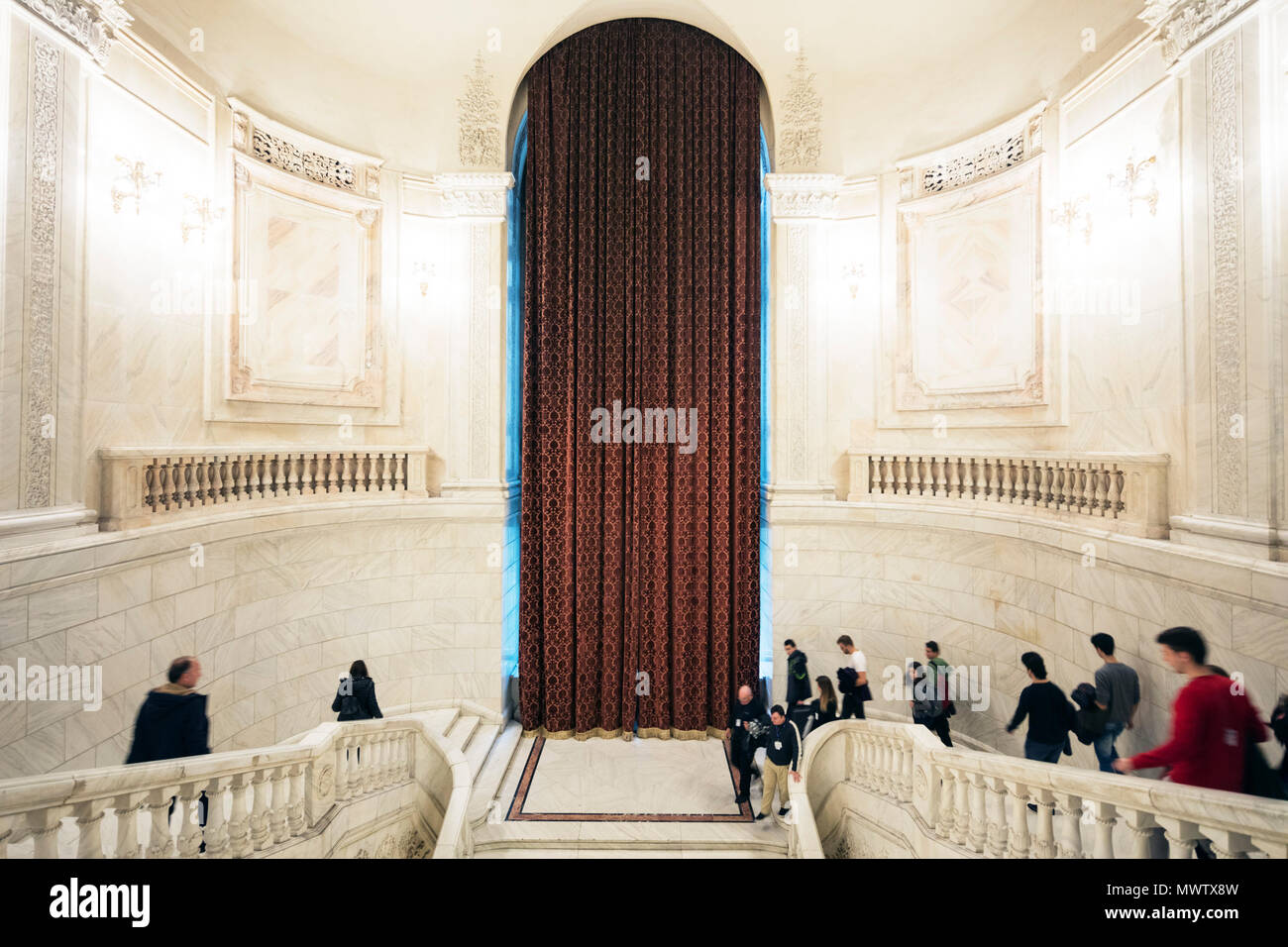 Bucharest palace of parliament interior hi-res stock photography and ...