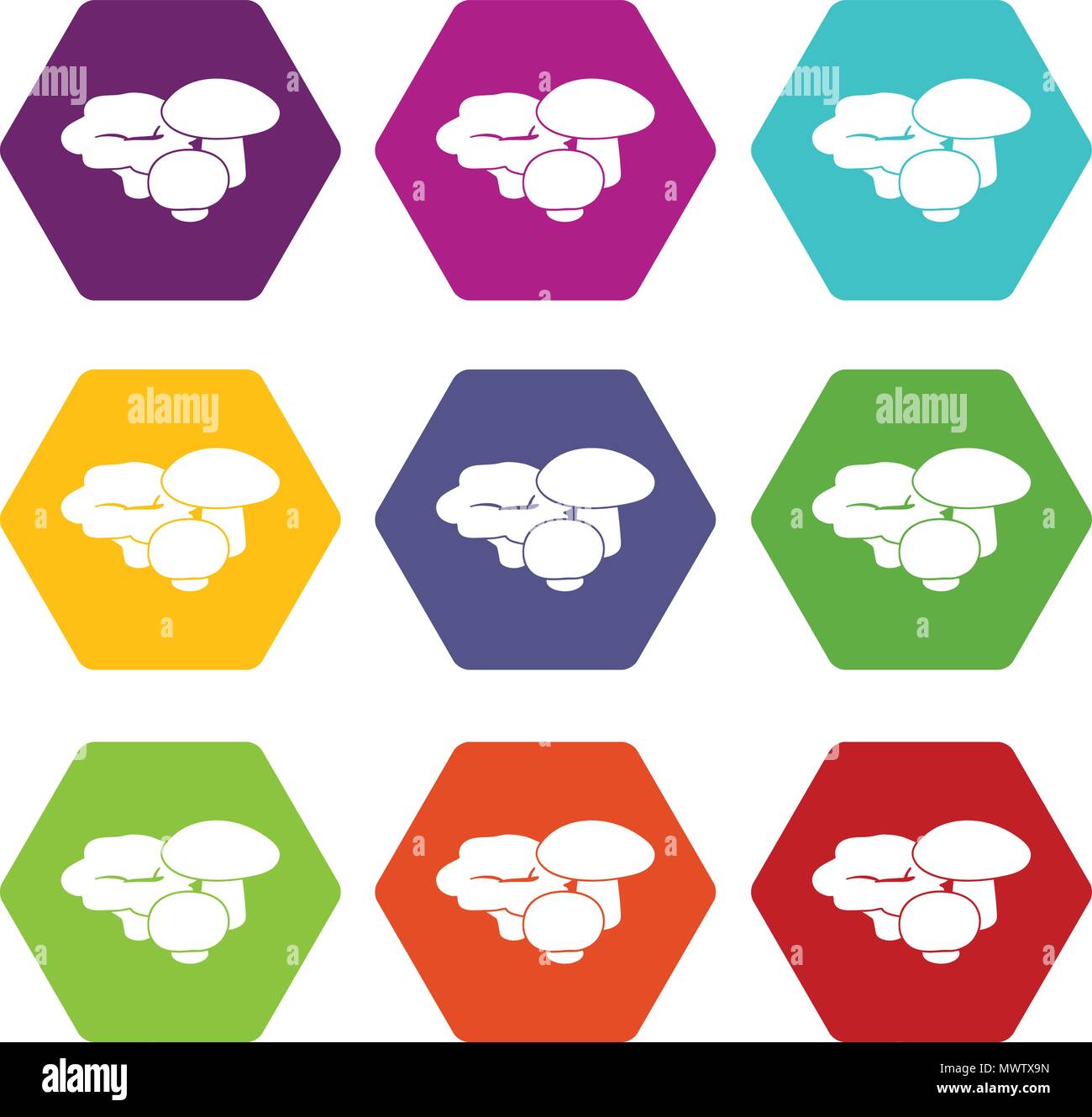 Mushrooms icons set 9 vector Stock Vector Image & Art - Alamy