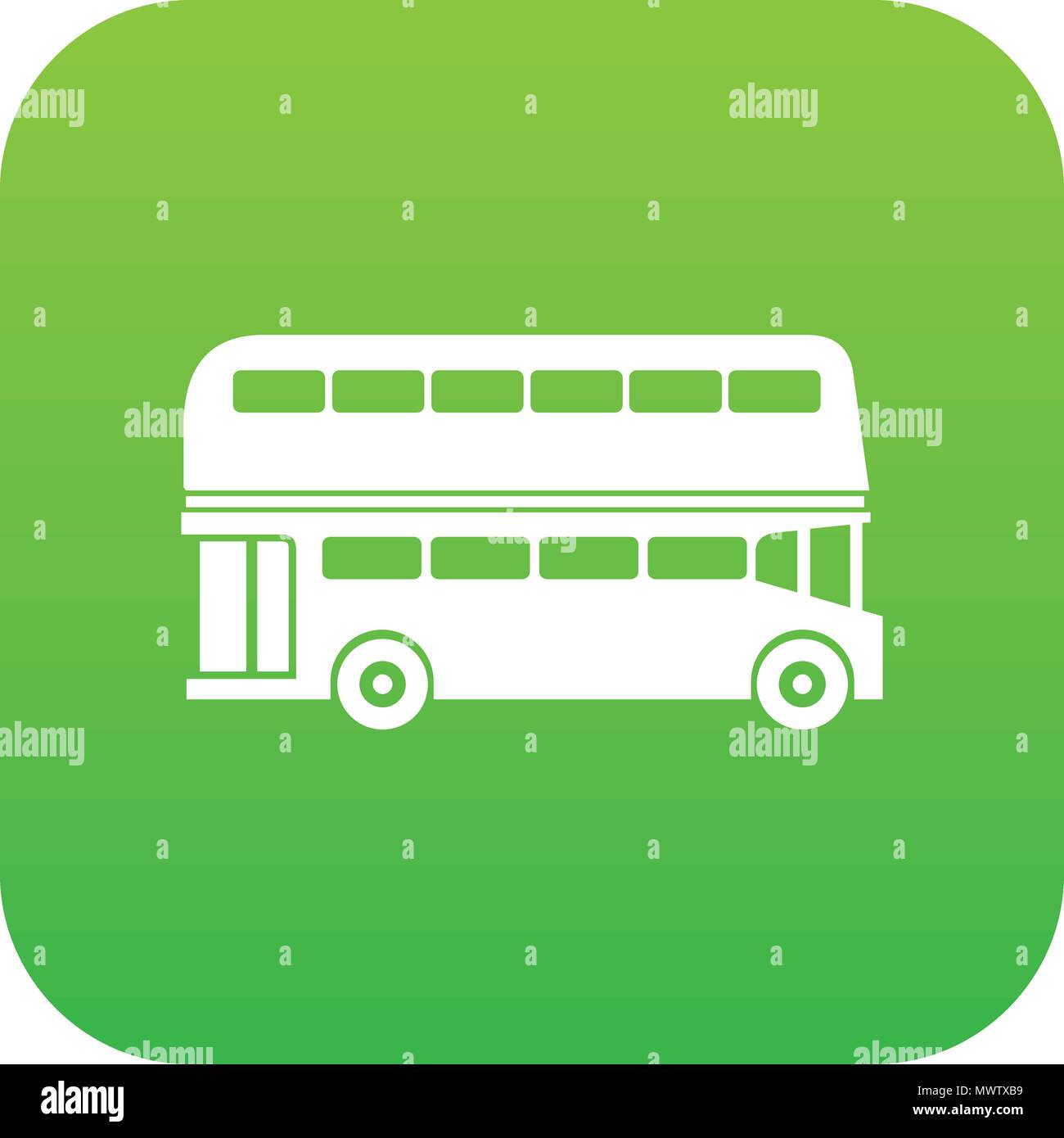 Double decker bus icon digital green Stock Vector Image & Art - Alamy