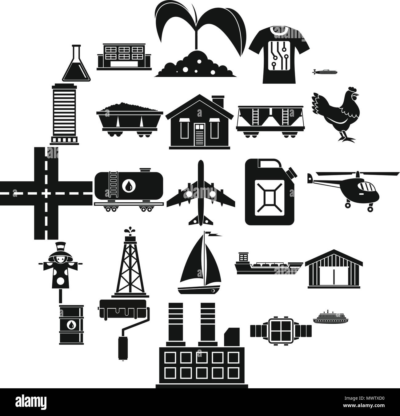 Production icons set, simple style Stock Vector Image & Art - Alamy