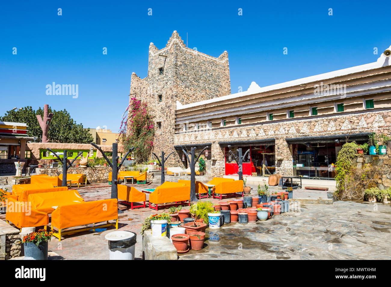 Traditional buildings in the Hamsan traditional village, Abha, Saudi ...
