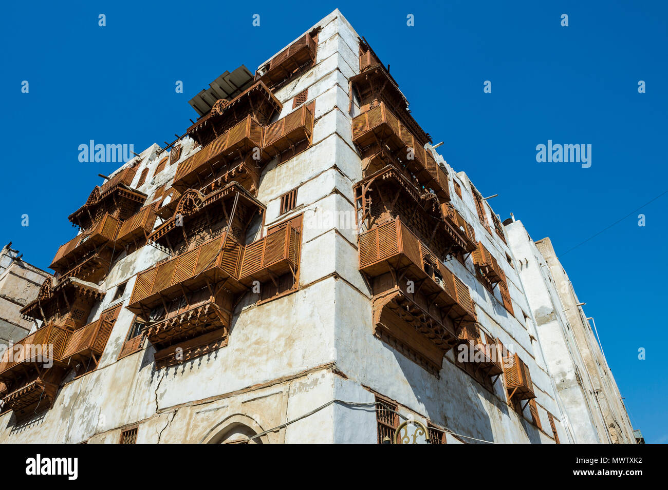 Traditional houses in the old town of Jeddah, UNESCO World Heritage ...