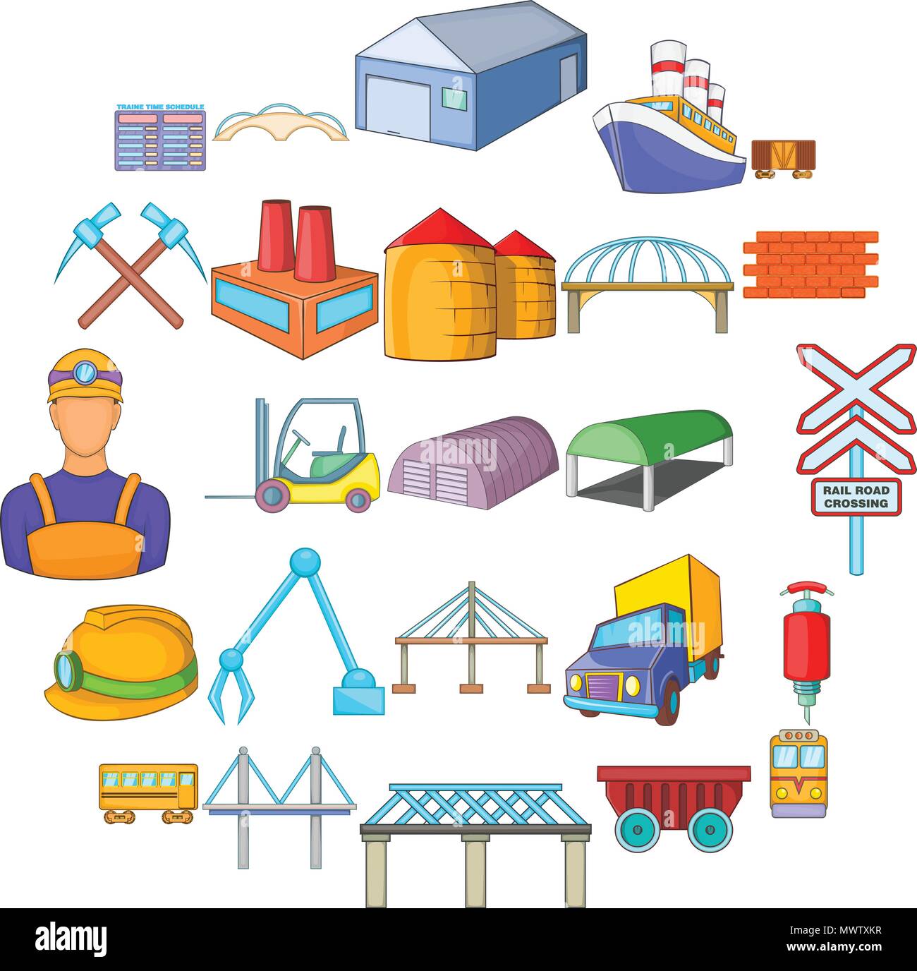 Physical labor icons set, cartoon style Stock Vector Image & Art - Alamy