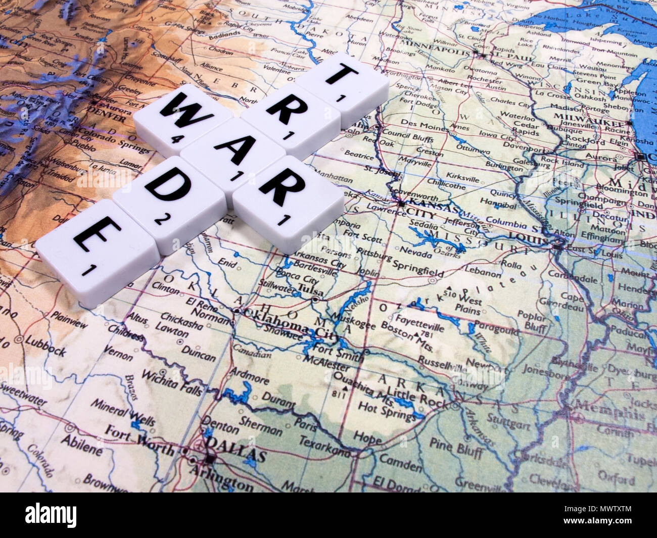 representation of world trade war initiated by United States of America ...