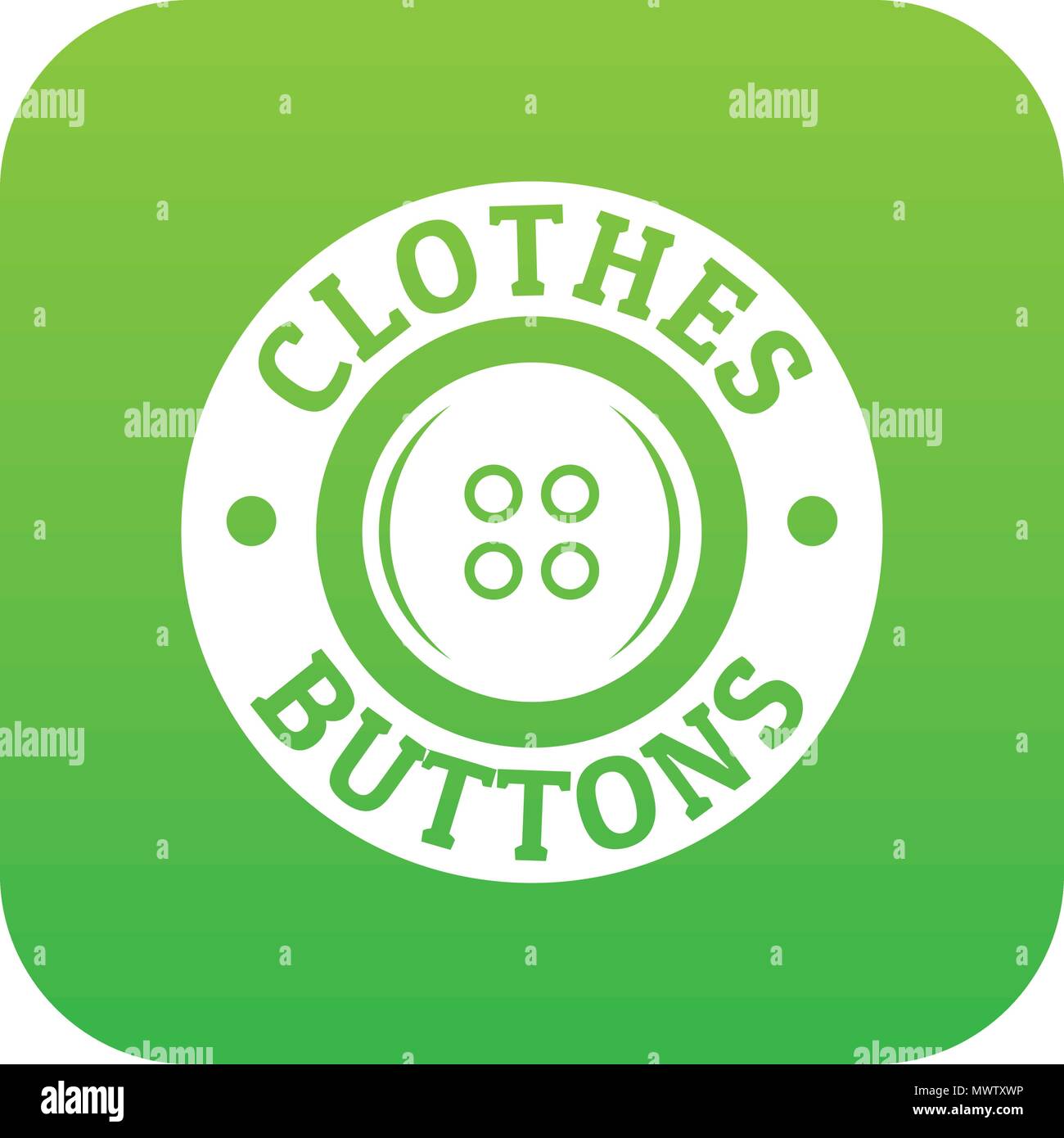 Clothes button vintage icon green vector Stock Vector Image & Art - Alamy