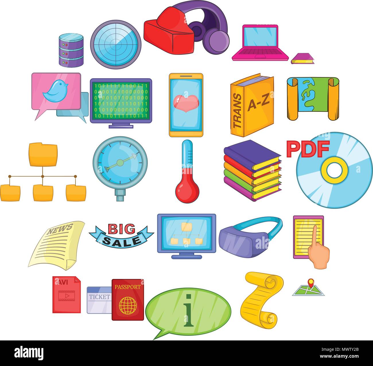 Info icons set, cartoon style Stock Vector Image & Art - Alamy