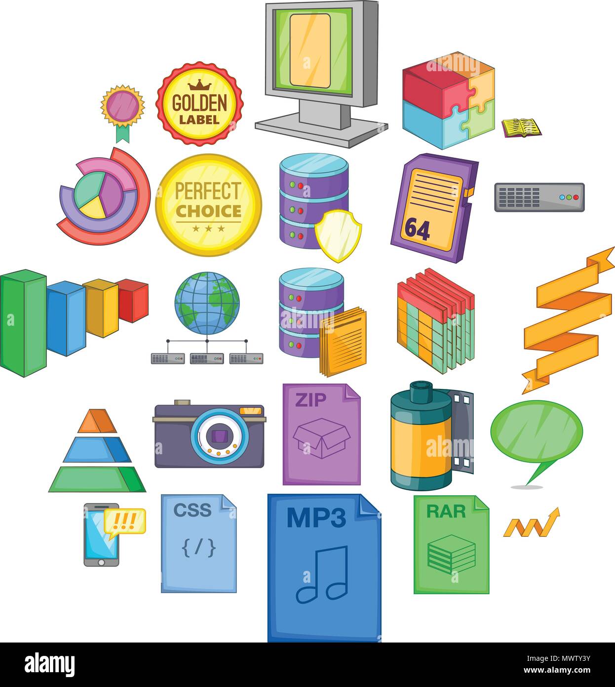 Evidence icons set, cartoon style Stock Vector Image & Art - Alamy