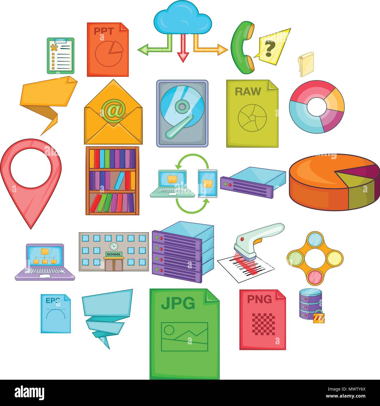 Information icons set, cartoon style Stock Vector Image & Art - Alamy