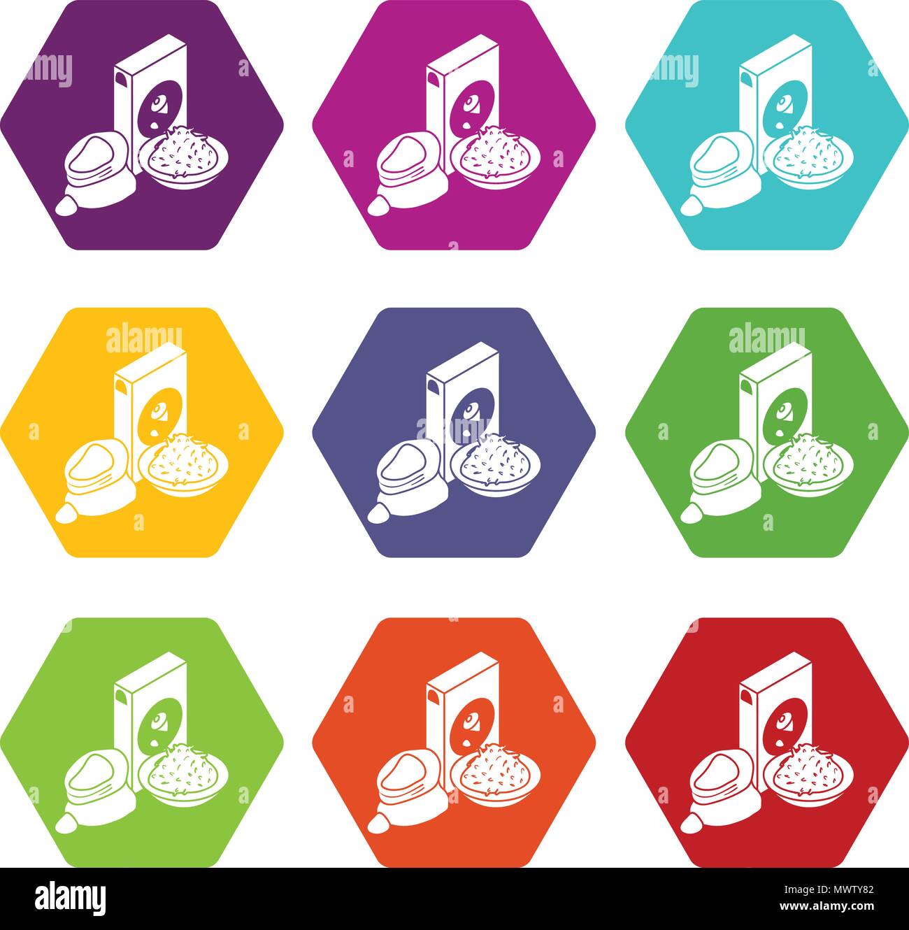 Corn flour icons set 9 vector Stock Vector Image & Art - Alamy