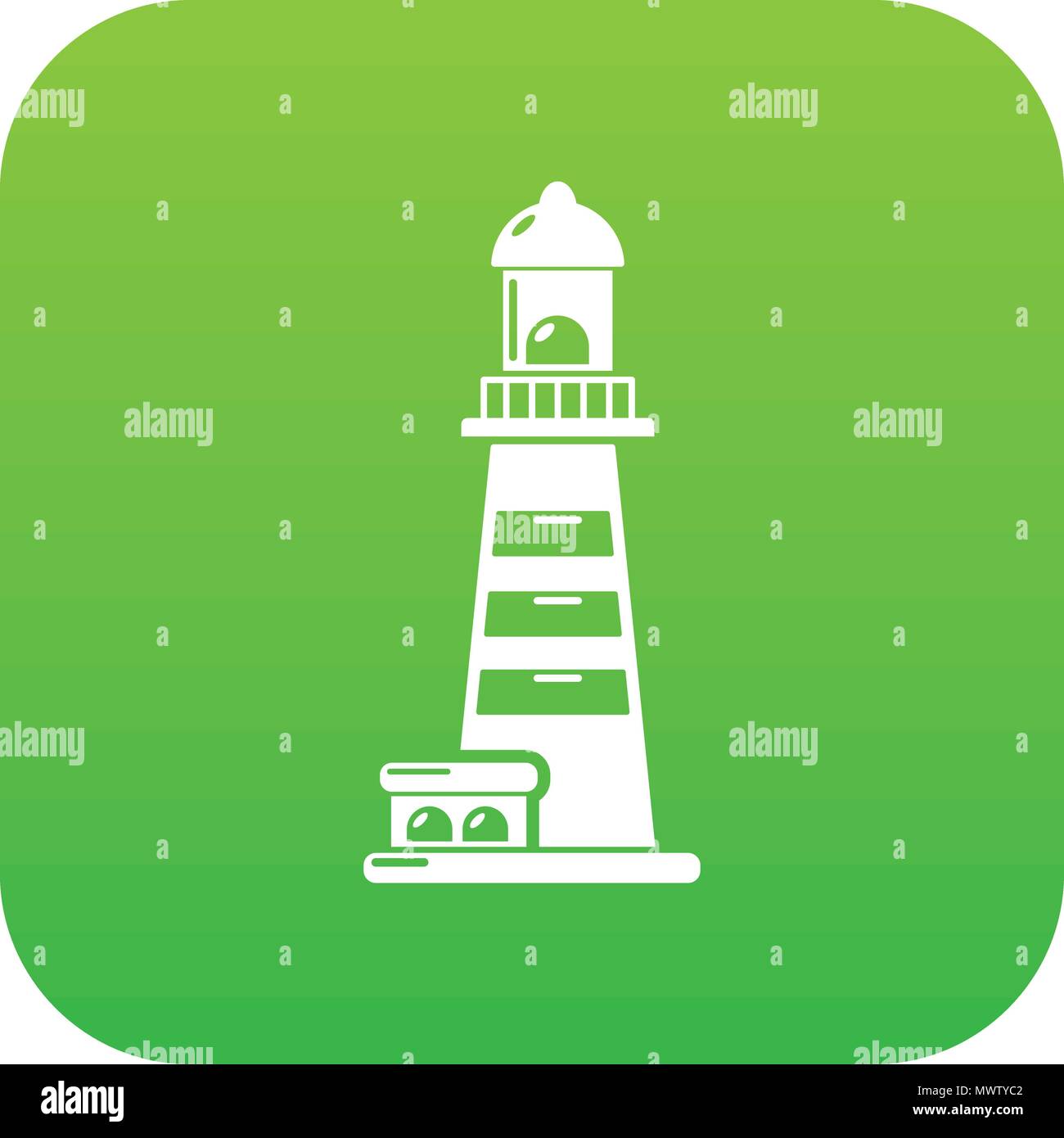 Striped lighthouse icon green vector Stock Vector Image & Art - Alamy
