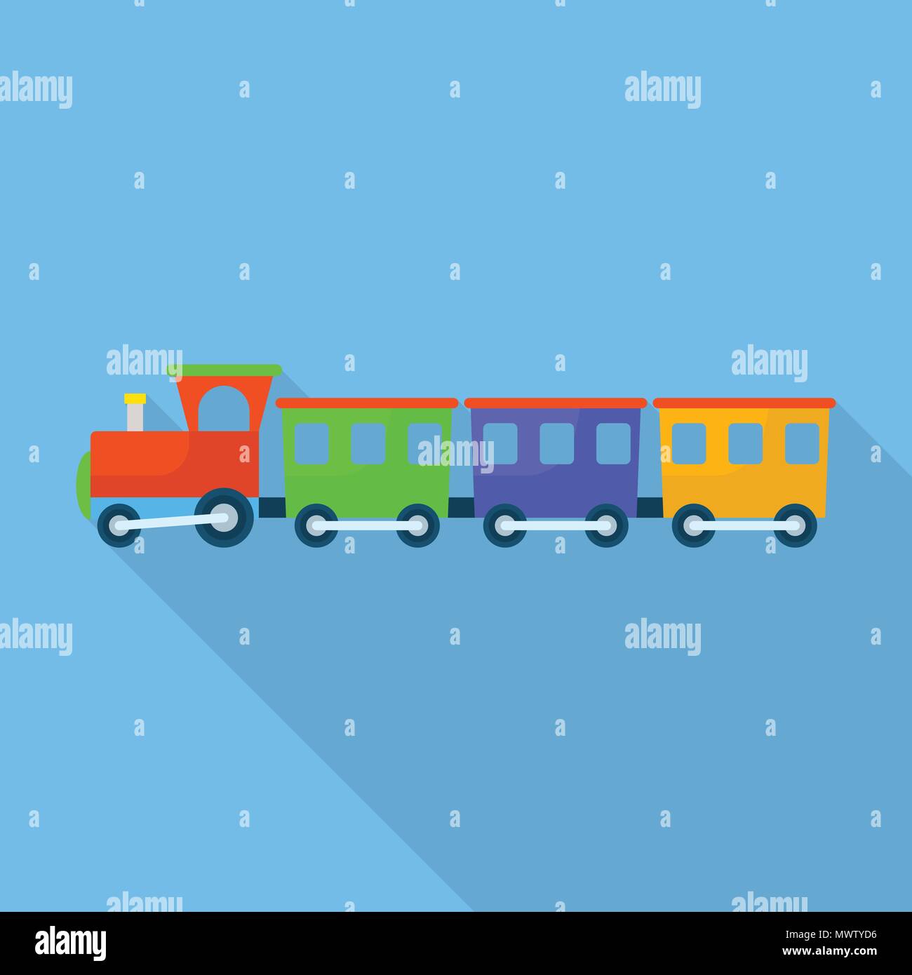 Train toy with shadow icon, flat style Stock Vector Image & Art - Alamy