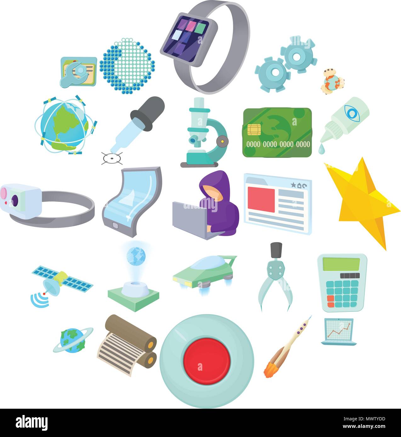 Novelty icons set, cartoon style Stock Vector Image & Art - Alamy