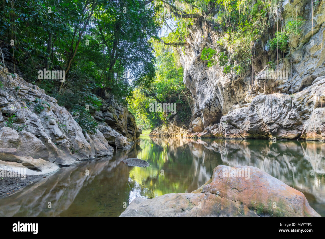 Canyon El Boqueron near El Estor and Rio Dulce, Guatemala, Central ...